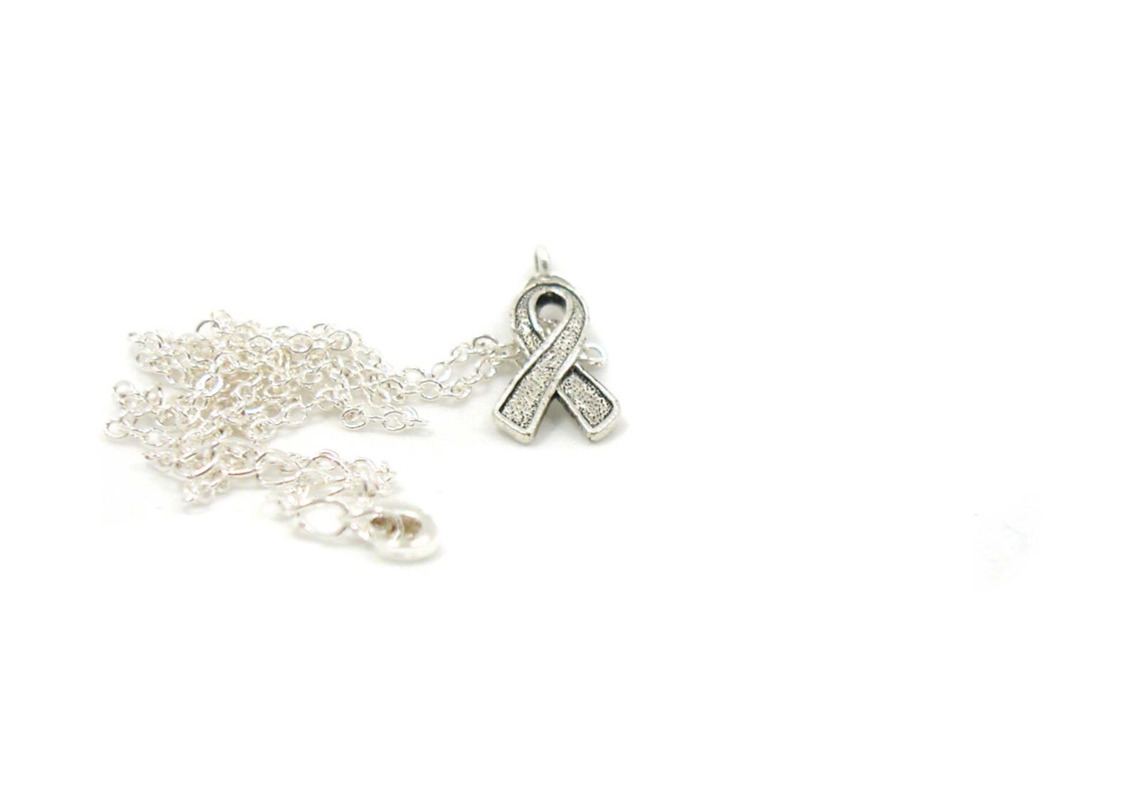 Cancer Ribbon Necklace Charm Necklace Charm Jewelry Cancer - Etsy