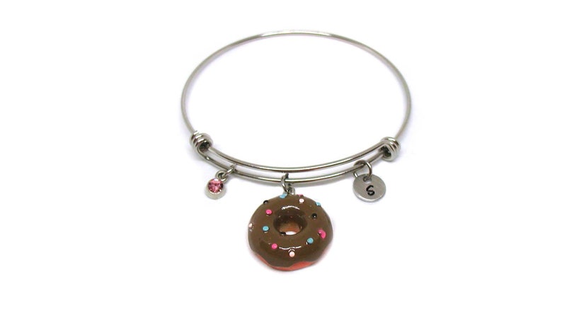 Chocolate Donut Bracelet, Chocolate Donut Bangle, Doughnut Bracelet ...