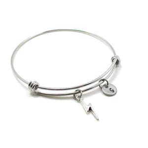 Lightning Bolt Bangle, Lightning Bolt Charm Bracelet, Expandable Bangle ...