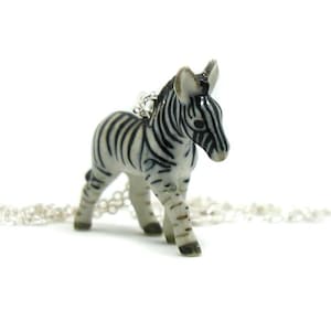 Zebra Necklace, Charm Necklace, Charm Jewelry, Zebra Pendant, Zebra ...