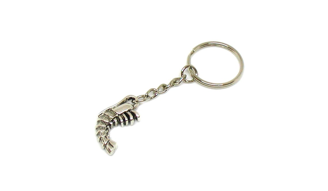Shrimp Key Chain, Crustacean Keychain, Ocean Keychain, Shrimp Charm ...