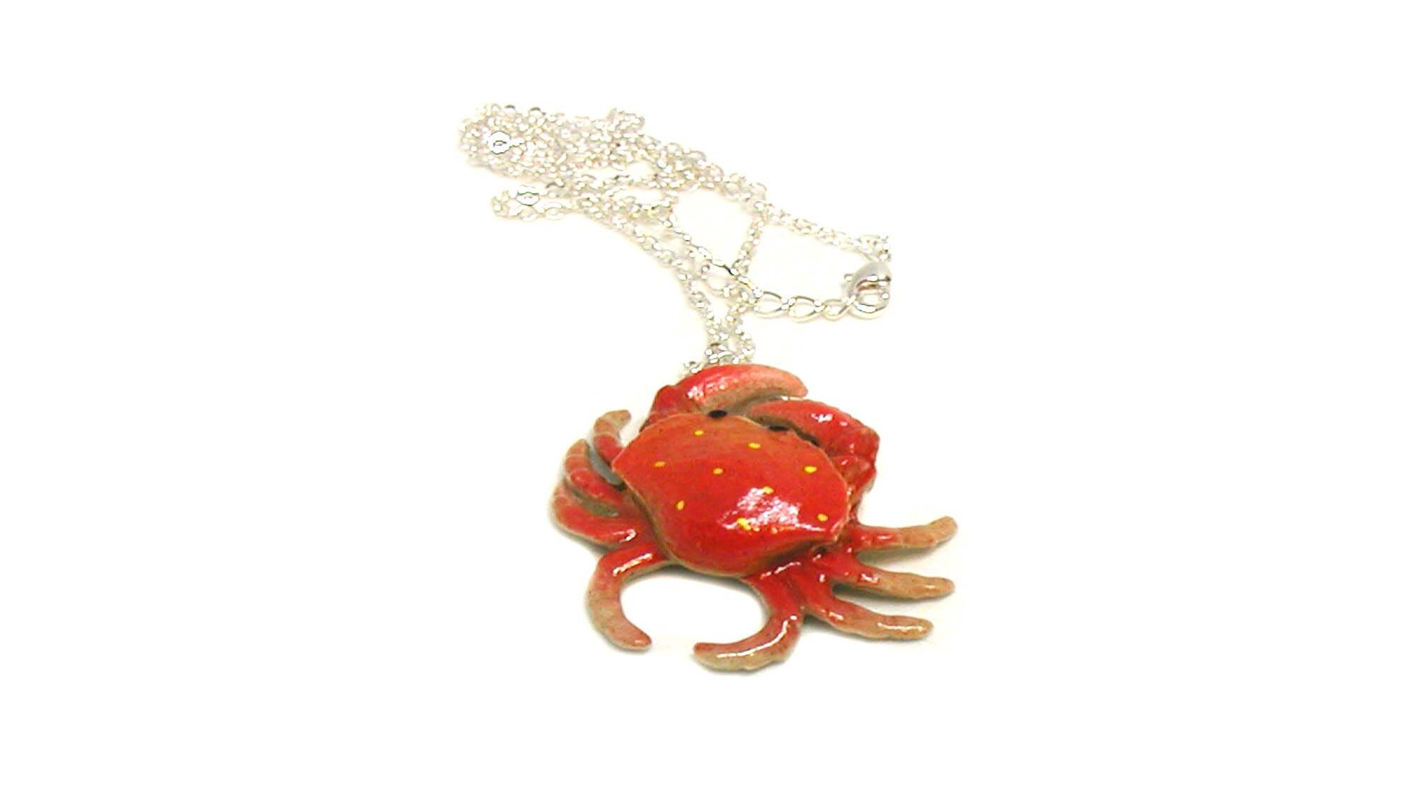 Crab Necklace, Crab Jewelry, Crab Shell, Crab Pendant, Dungeness Crab ...