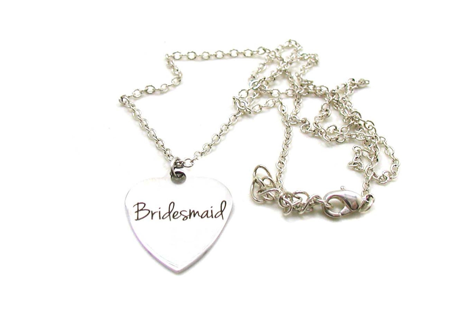 Bridesmaid Necklace, Bridesmaid Charm Necklace, Silver Bridesmaid ...