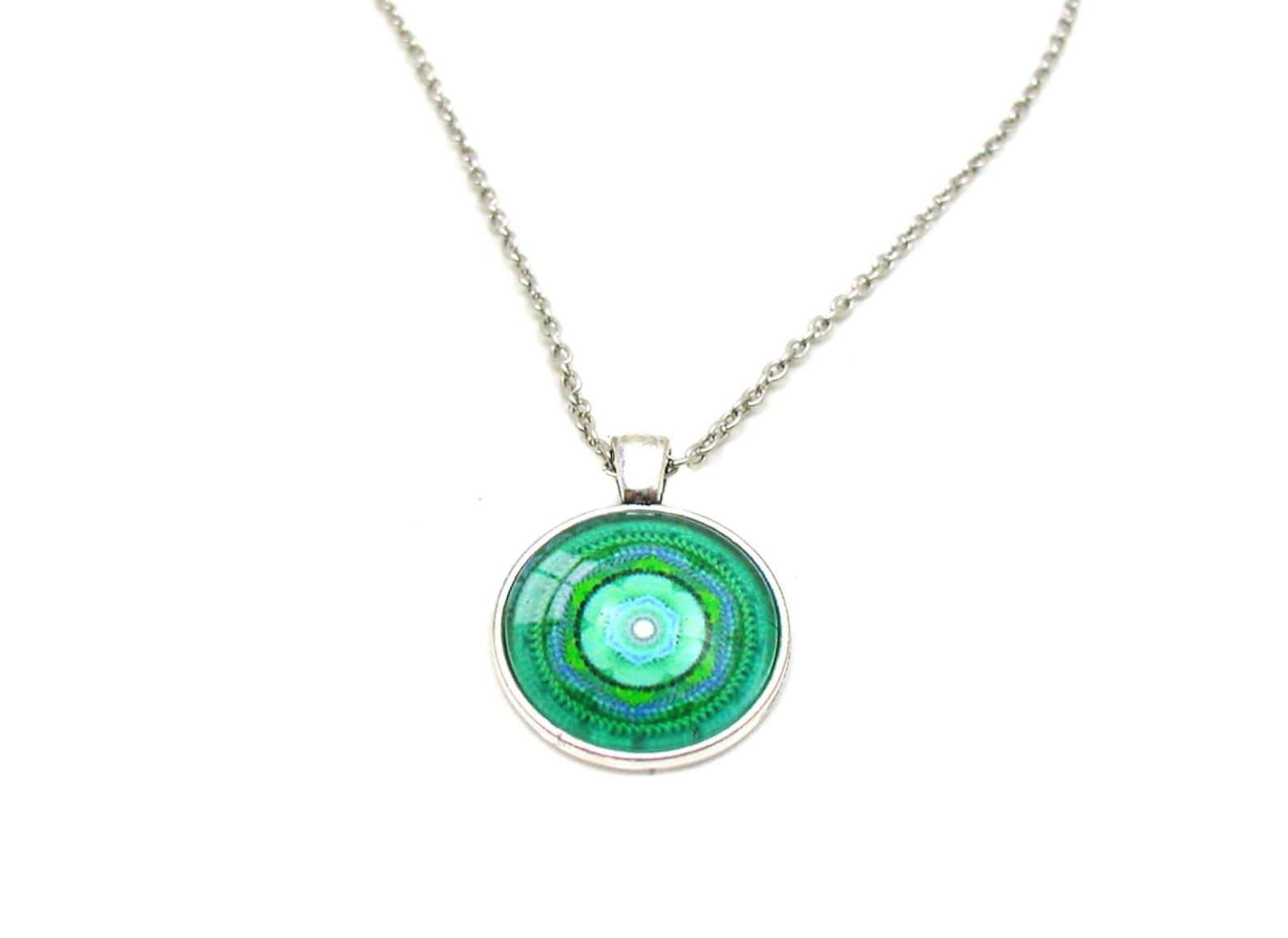 Green Kaleidoscope Necklace Picture Necklace Kaleidoscope | Etsy