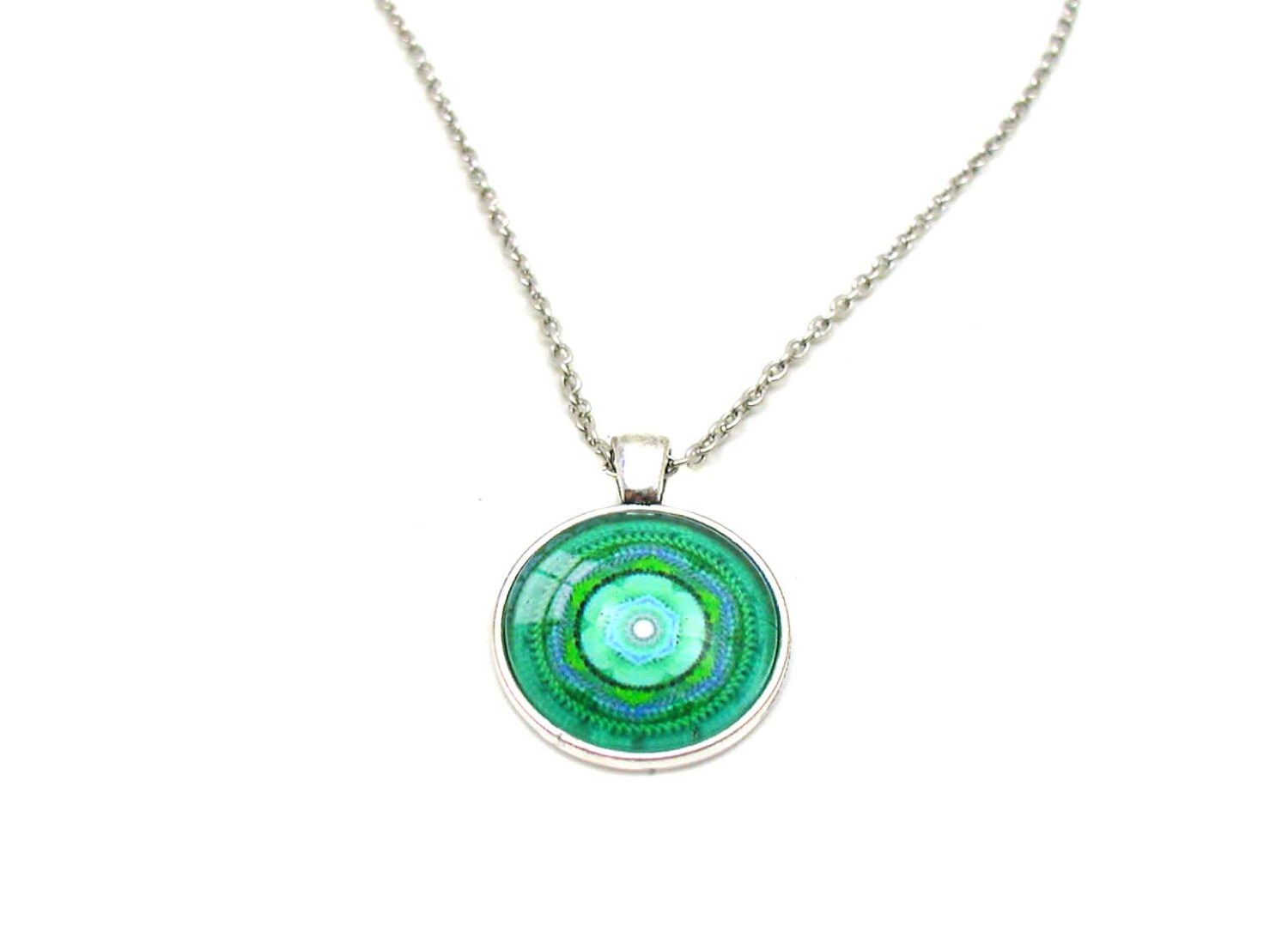 Green Kaleidoscope Necklace Picture Necklace Kaleidoscope | Etsy