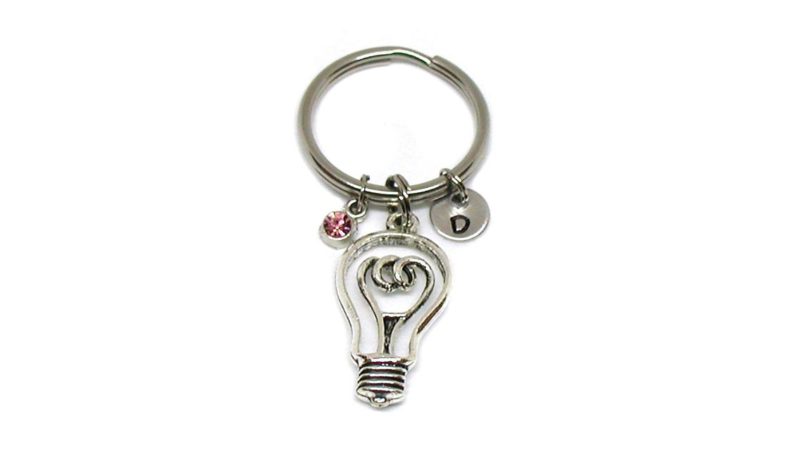 Light Bulb Keychain Light Bulb Key Ring Science Keychain - Etsy