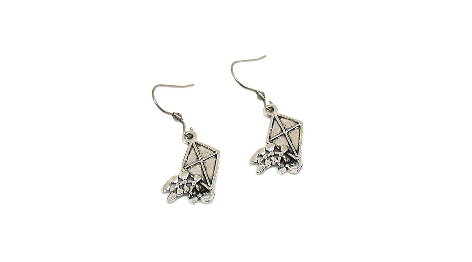 Flying Kite Earrings, Flying Kite Charm, Spring Jewelry, Flying Kite ...