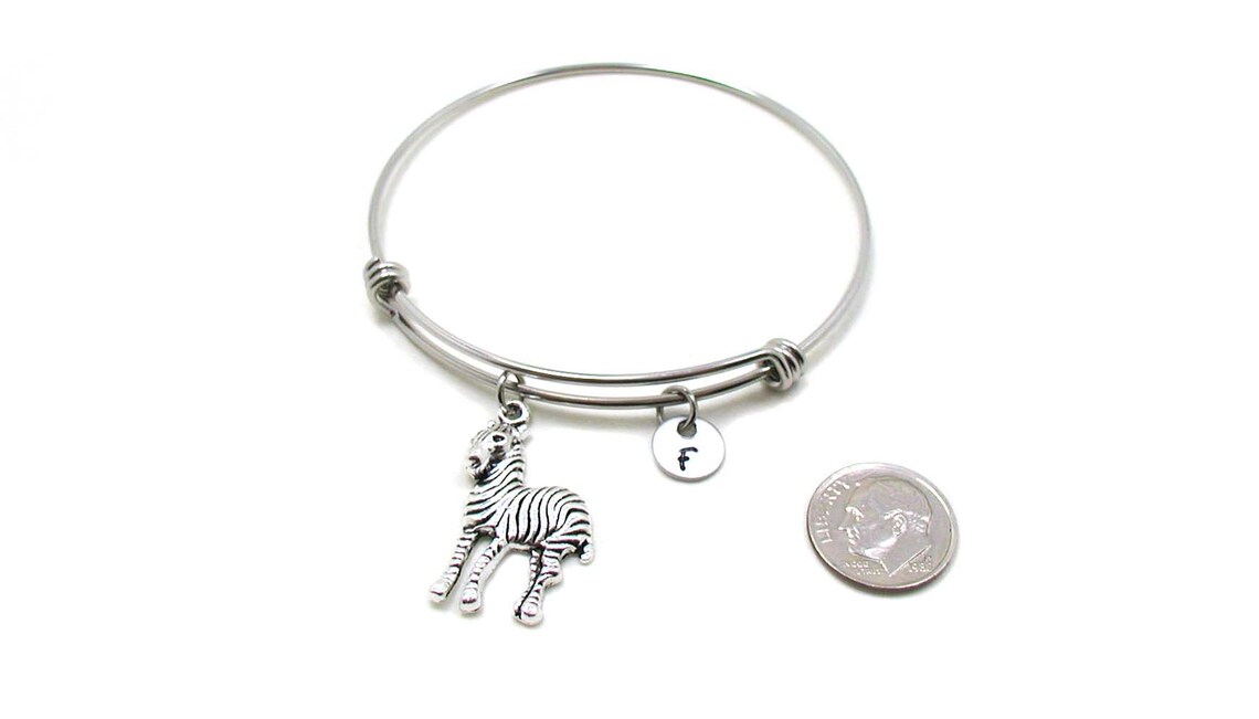 Zebra Bangle, Zebra Charm, Expandable Bangle, Charm Bangle, Zebra ...