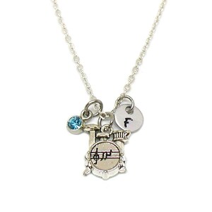 Drum Set Necklace, Musical Necklace, Music Jewelry, Musical Instrument ...