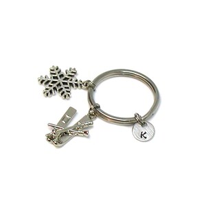 Snow Skiing Key Chain, Snow Skiing Charm, Key Chain Gift, Snow Ski ...