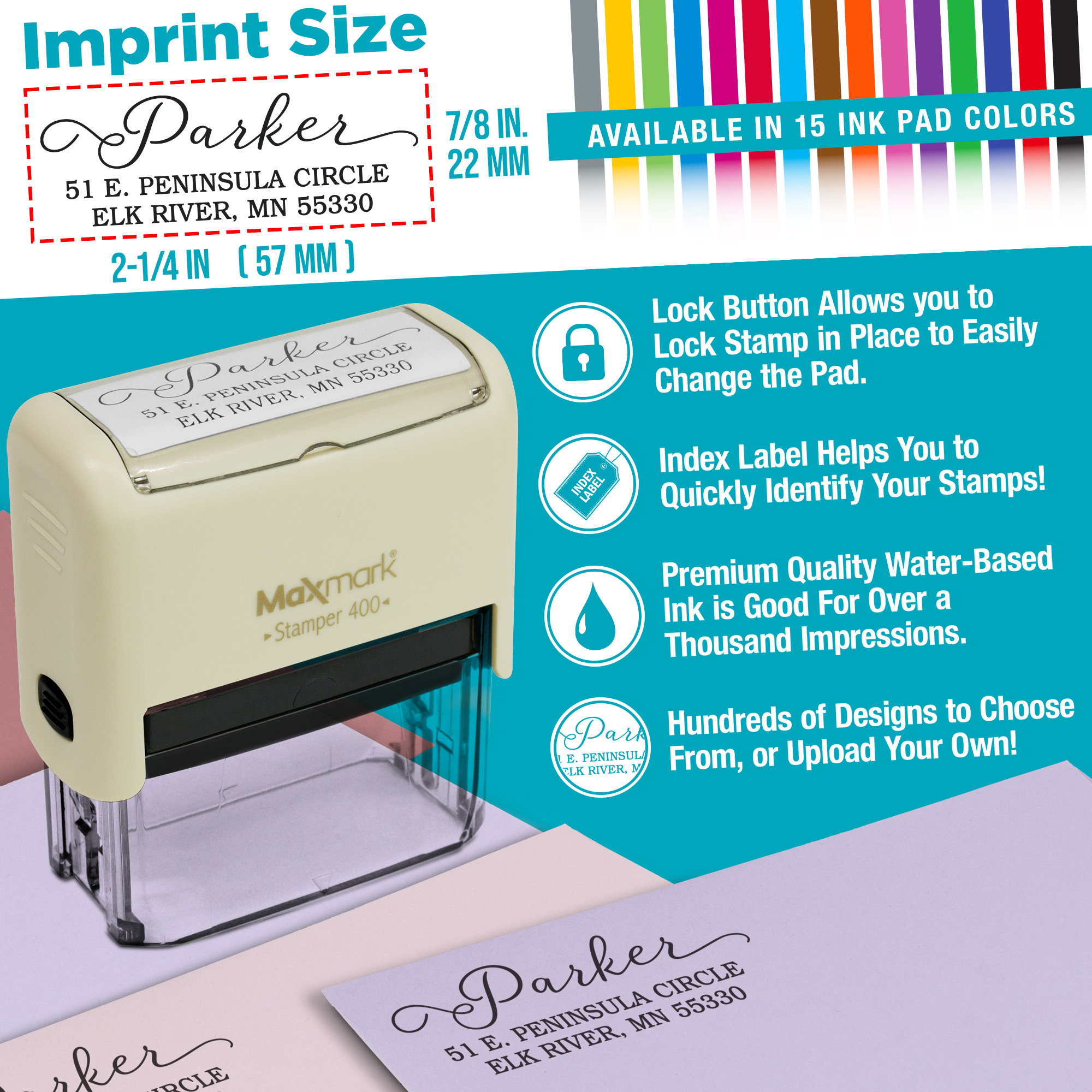 Custom Self-inking Return Address Stamp With Name - More Than 50 ...