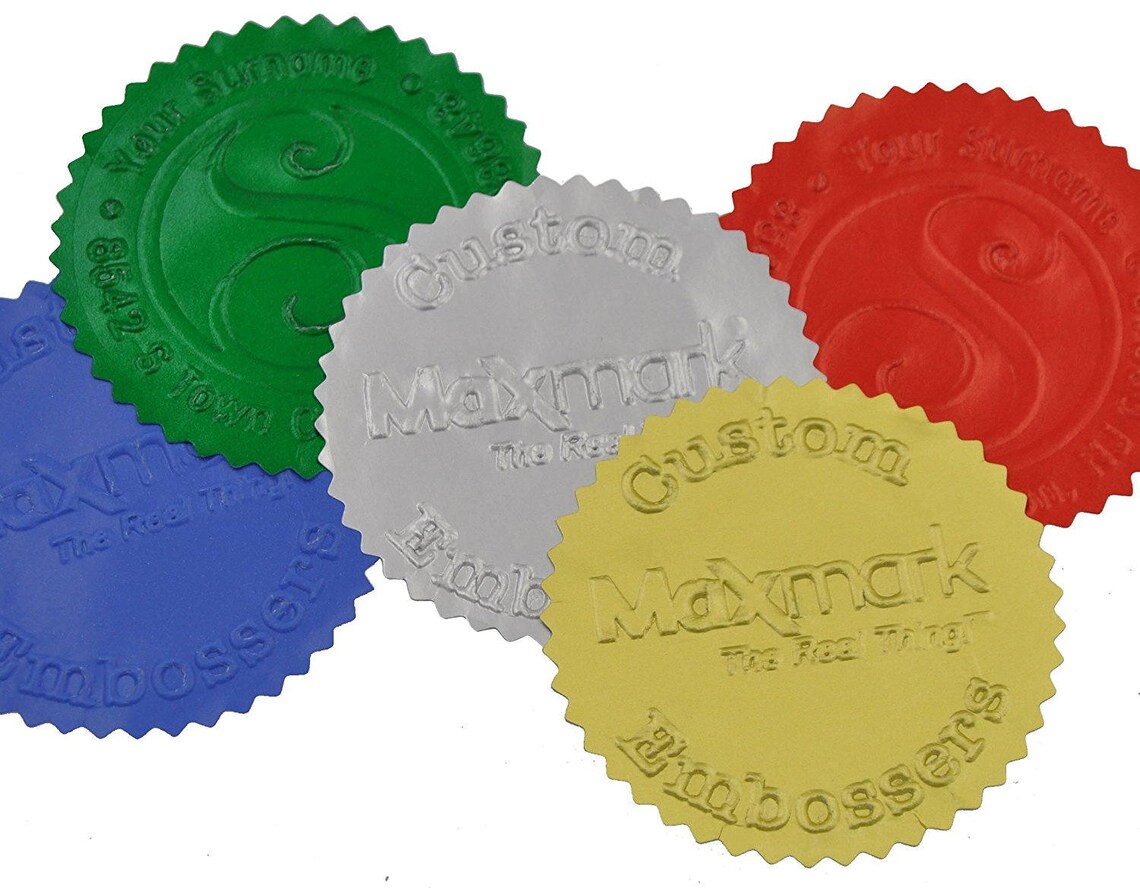 Custom Monogram Address Embosser Personalized Round Seal With 50 Seal ...