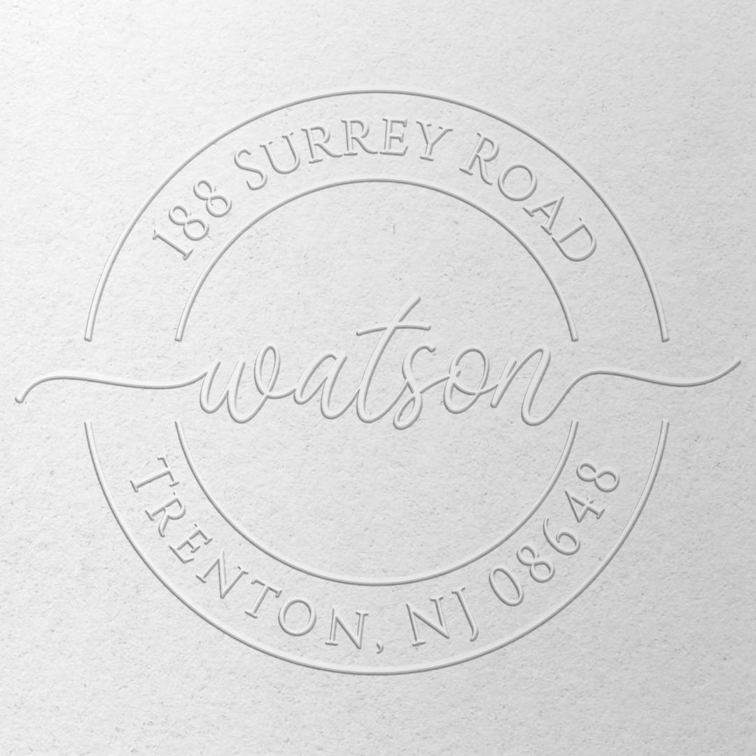 Personalized Monogram Address Embosser With 50 Gold Seal Labels - More ...