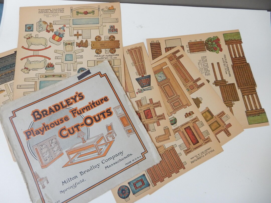 Bradley's Playhouse Furniture Cut-outs Set, 1918 - Etsy