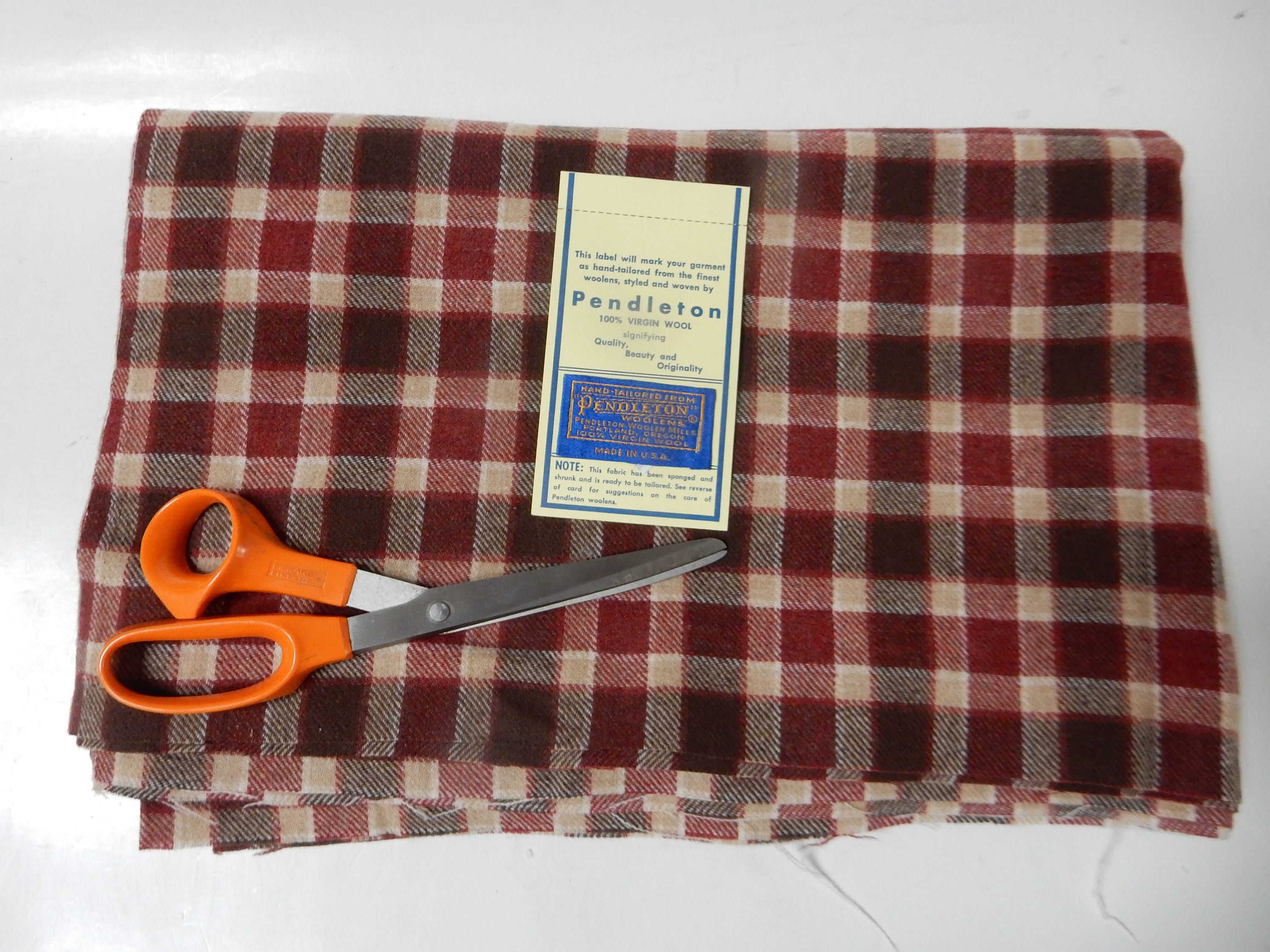 Pendleton Wool Plaid Yardage With Pendleton Tailored Tag & issues - Etsy
