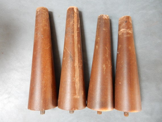 4 Mid-century Cone Shaped Chair Legs 2 Short 2 Long - Etsy