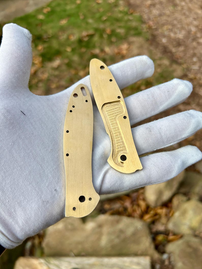 Kershaw Leek Brass Scales – Engraved Filigree Design – Scales Only W ...