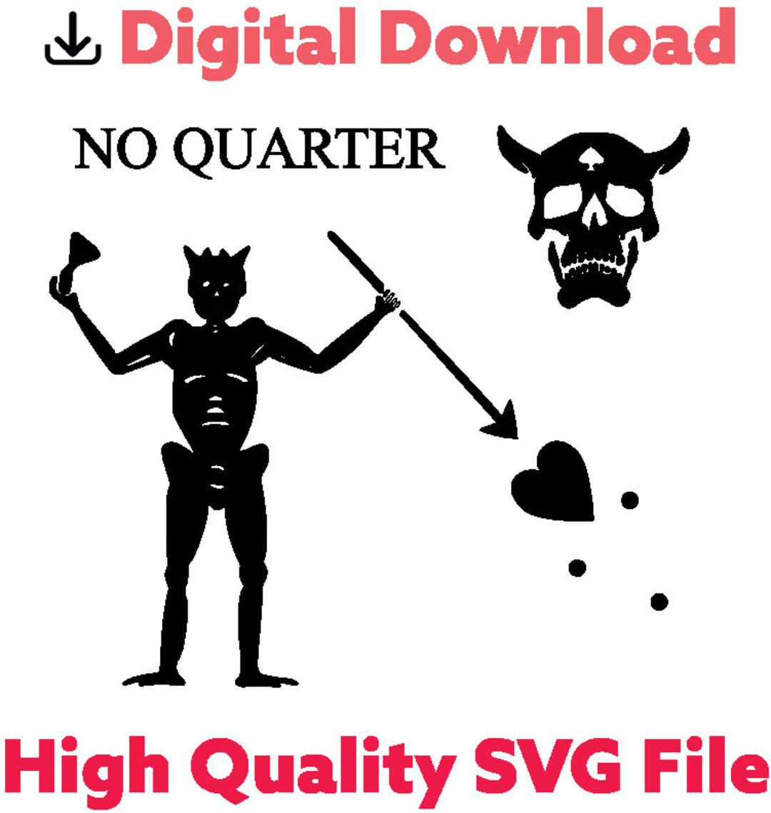 Blackbeard Flag Pirate No Quarter Patch High Resolution SVG File for ...
