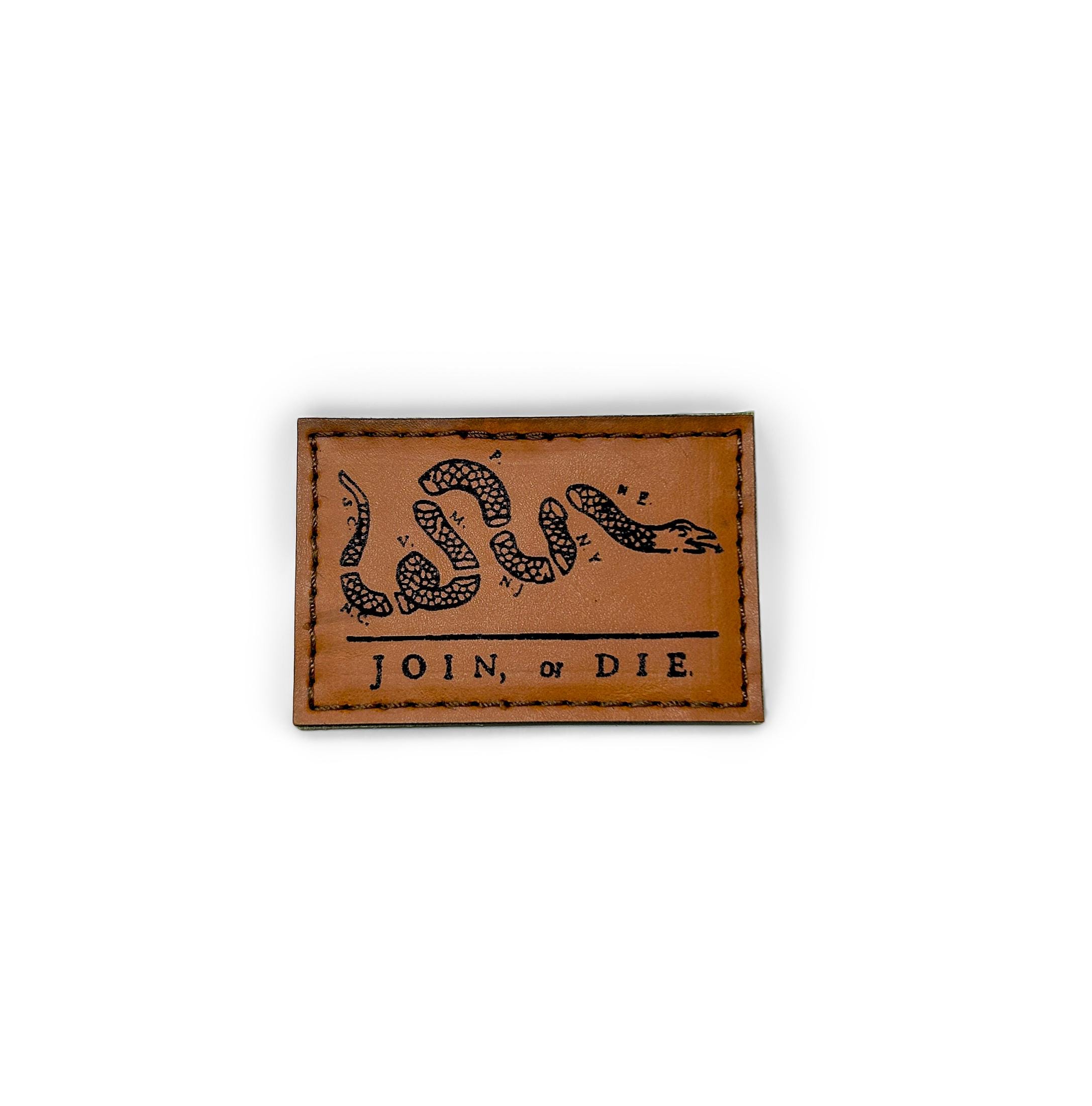 Leather Patch Join or Die Patch Morale Patch Military Airsoft Hook Backing Laser Engraved Gift ...