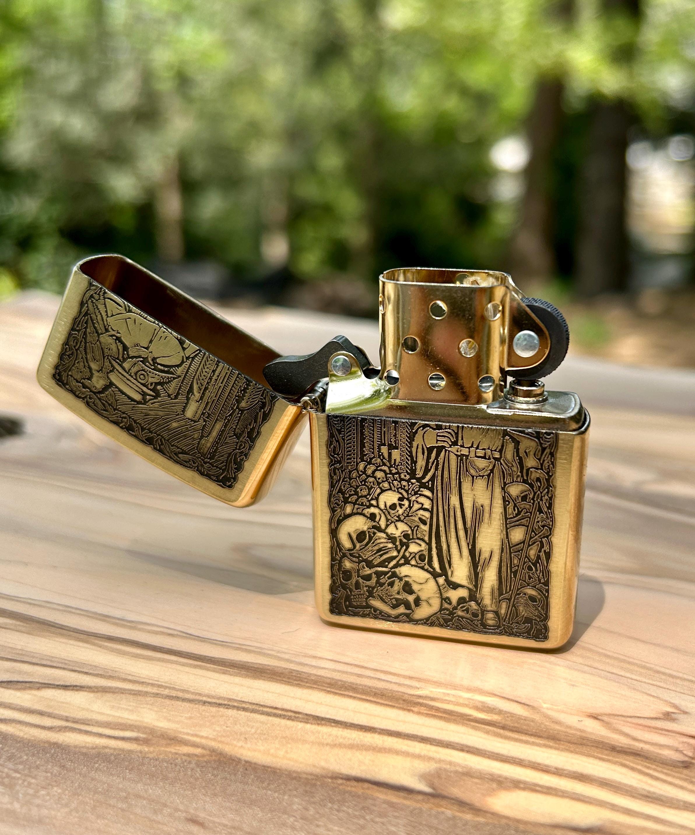 Plague Doctor Brass Zippo | Custom Engraved Armor Lighter | Gothic ...