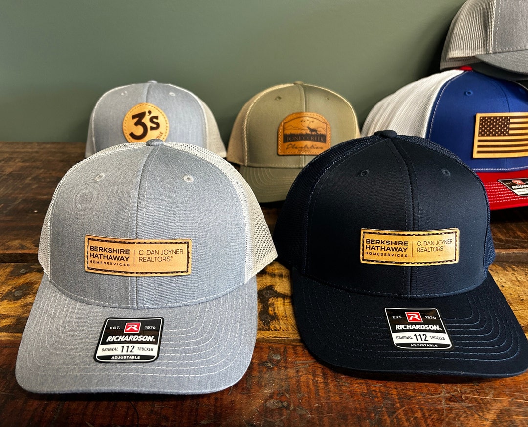 6 Custom Leather Patch Hats Richardson 112 Full Grain Leather Patch - Etsy