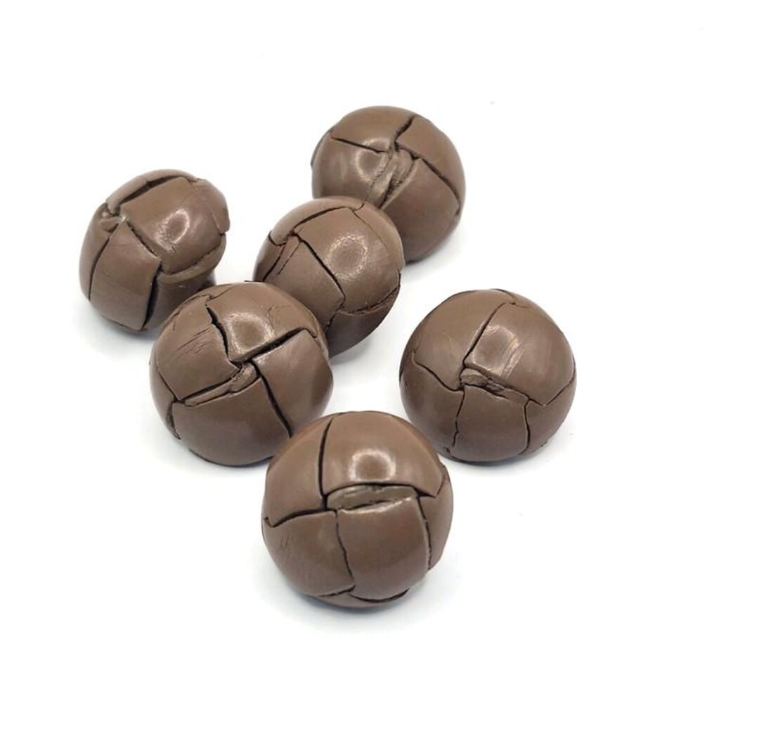 Coffee Color Plaited Leather Vintage Buttons for Country Style Leather ...