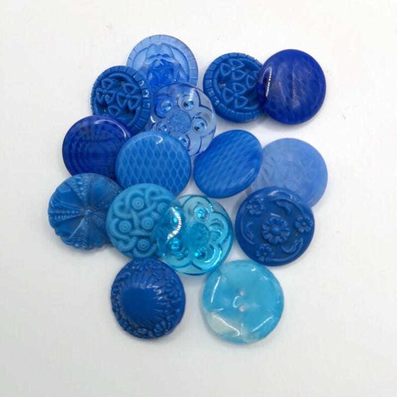 Blue Glass Buttons - Etsy