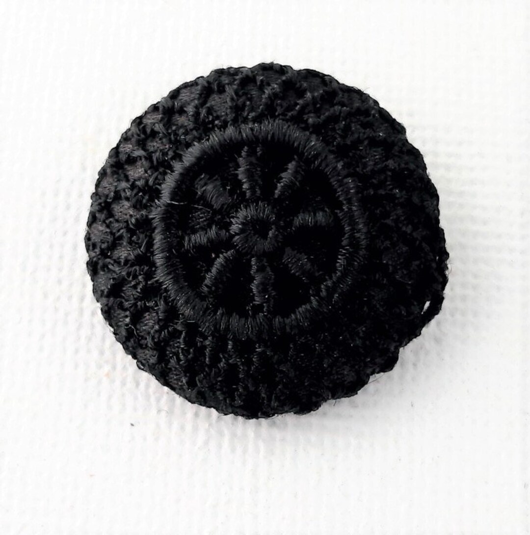 Handmade Black Thread Crochet Button Antique Passementerie Button 1900 ...