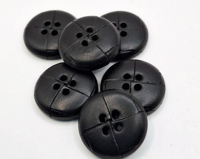 Flat Black Leather Plaited Vintage Buttons 1990s Old Stock, Mens ...