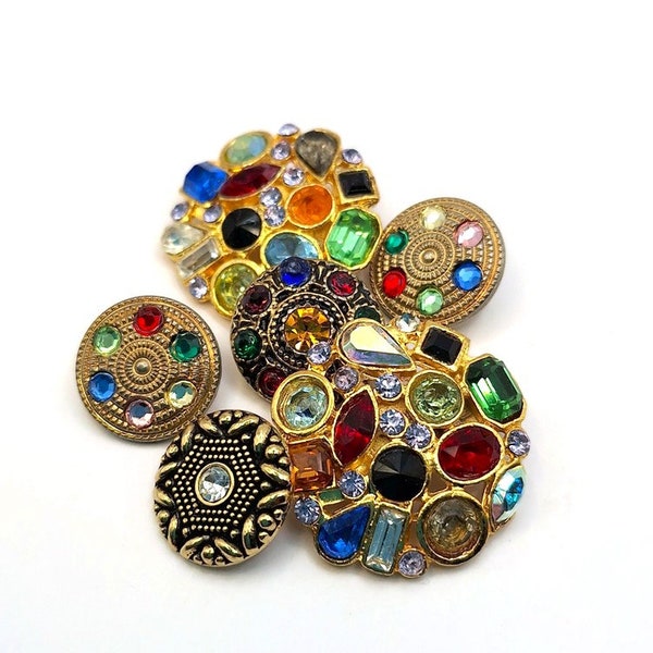 Rhinestone Buttons - Etsy