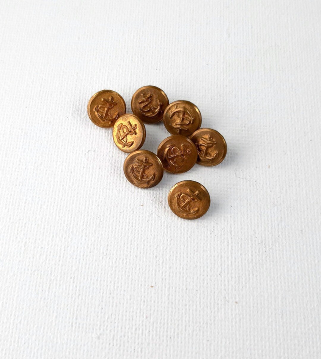 Tiny Naval Brass Buttons With Anchor Dolls Costume Used Condition 11 Mm Set of 8 - Etsy