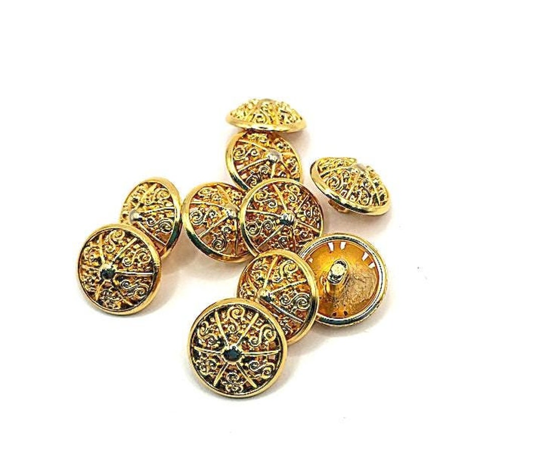 Faux Metal Filigree Style Buttons Gold Finished on Synthetic ...