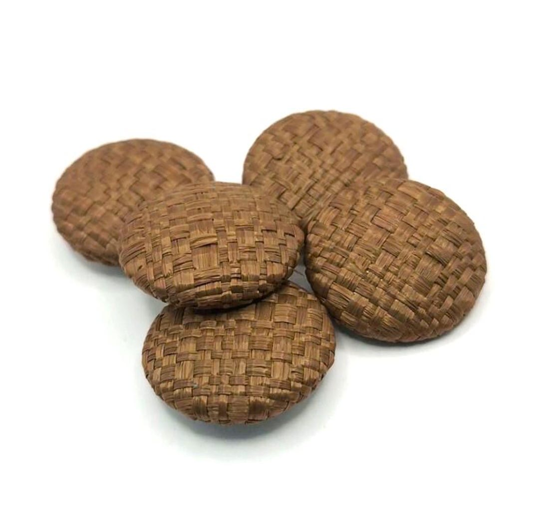 Cappucino Color Woven Fabric One Inch Astor Buttons, Textured Woven ...