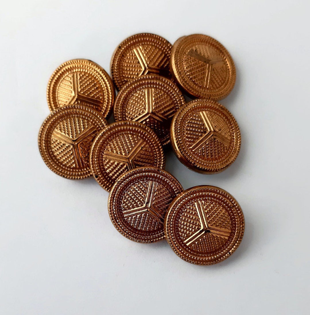Gold Braid Design on Czech Glass Buttons Vintage, Historical Sewing ...