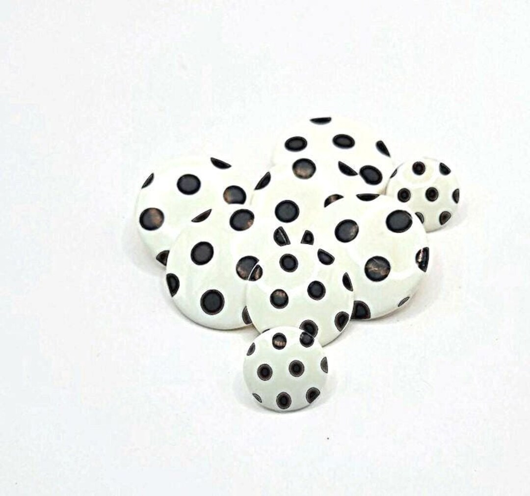 Polka Dot Buttons, Black and White Dots Fun Buttons Crafts Op Art ...