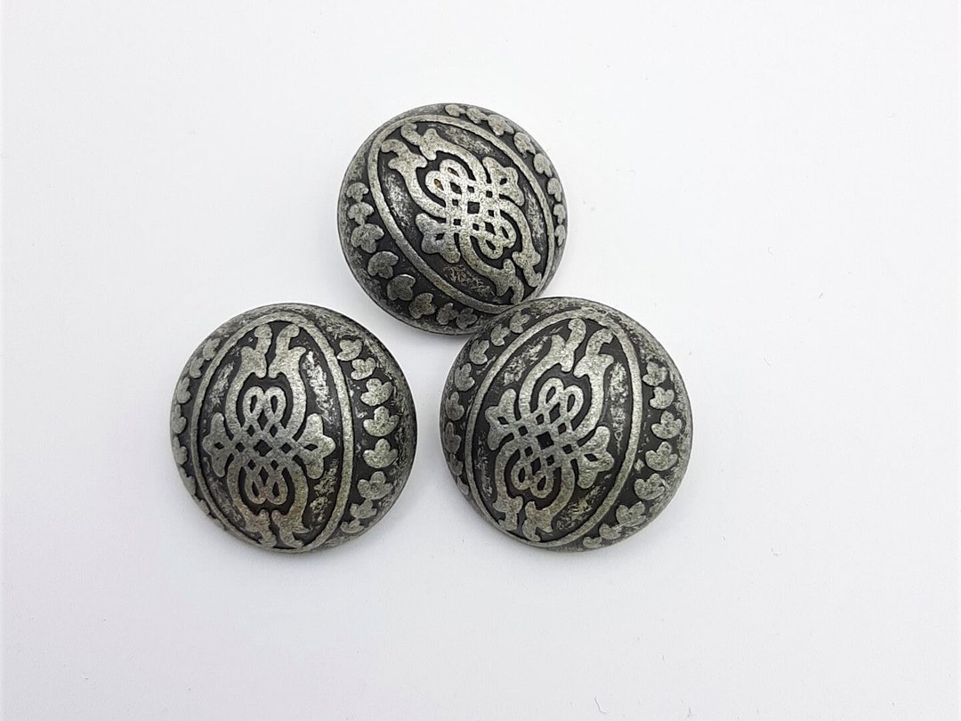 Norwegian Celtic Style Metal Buttons Pewter Tin Colour, Traditional ...
