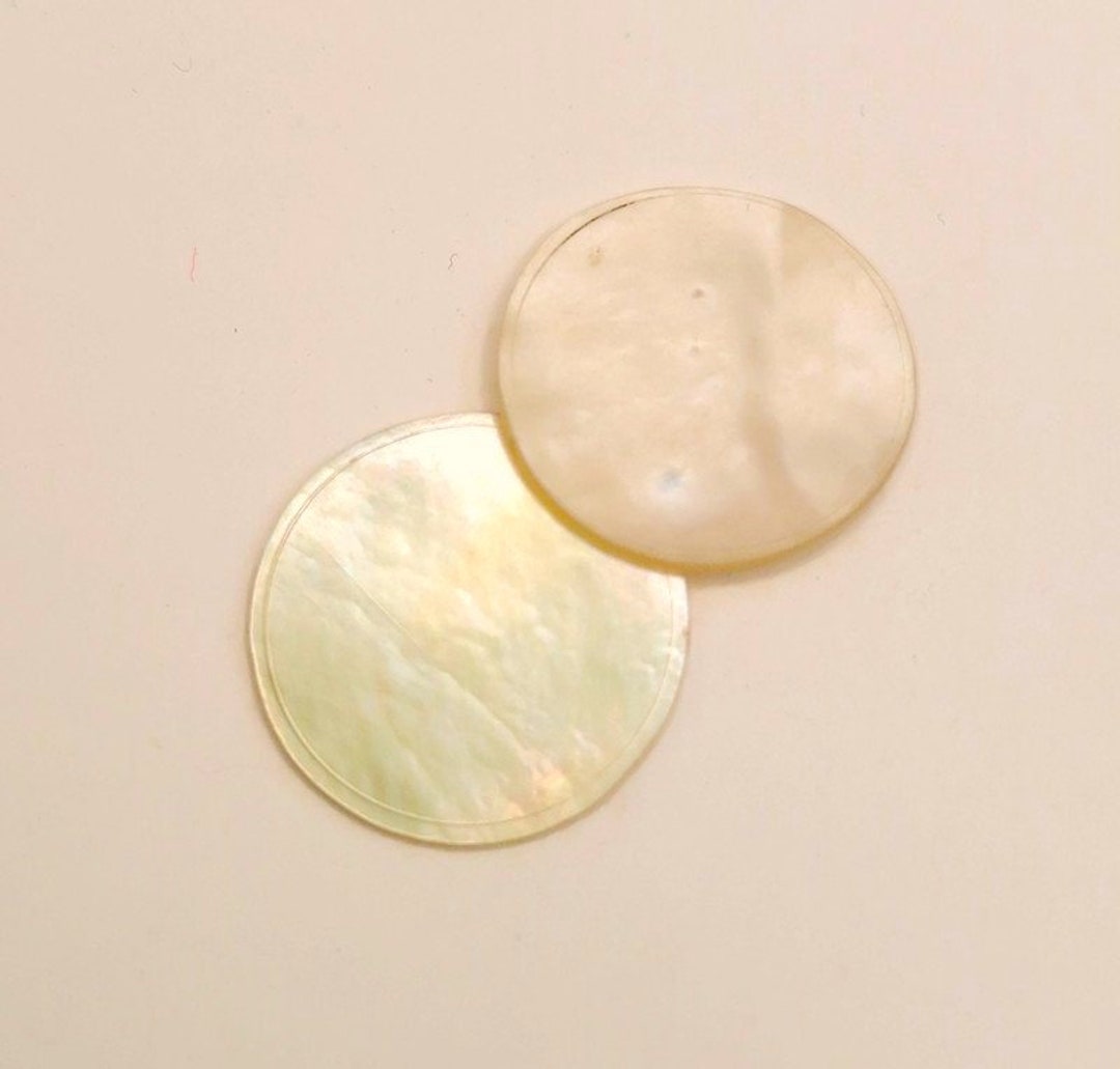 Antique MOP Chinese 1 Inch Gaming Chip Round Plain With Line Around the ...