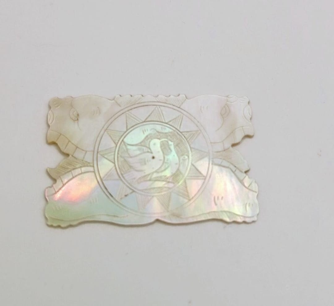 Antique Carved Love Birds MOP Chinese Gaming Chip Rectangular, Each ...