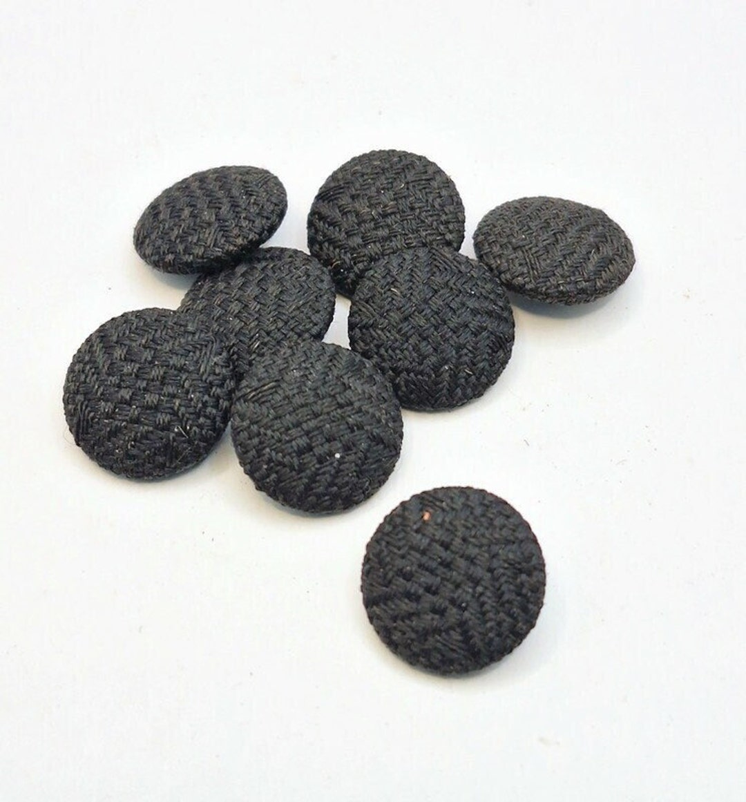 Antique Black Woven Silk Buttons Historical Sewing Late 1800s, Neo ...