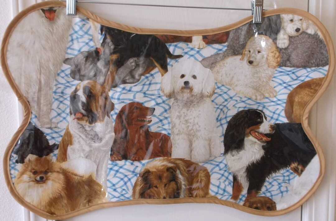 Bone Shaped Mat for Dogs Food & Water Bowls With Matching Bag - Etsy