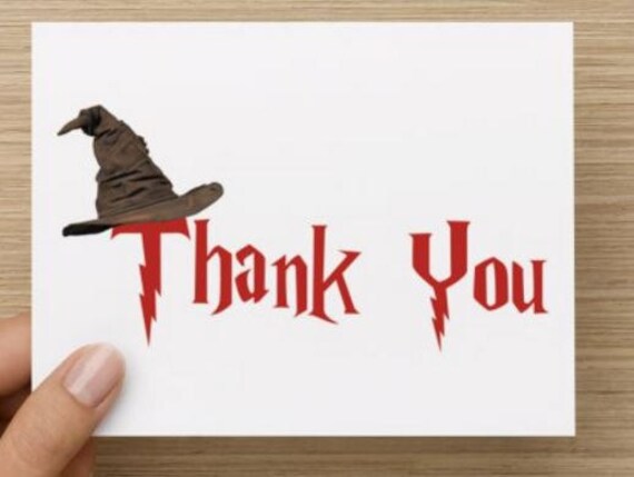 Thank you cards: Personally designed card with Harry Potter | Etsy