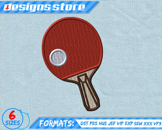 PING PONG EMBROIDERY Design Sport Ping Pong Raket Machine - Etsy