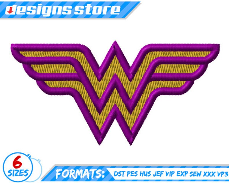 WONDER WOMAN EMBROIDERY Design Superhero Machine embroidery Wonder ...