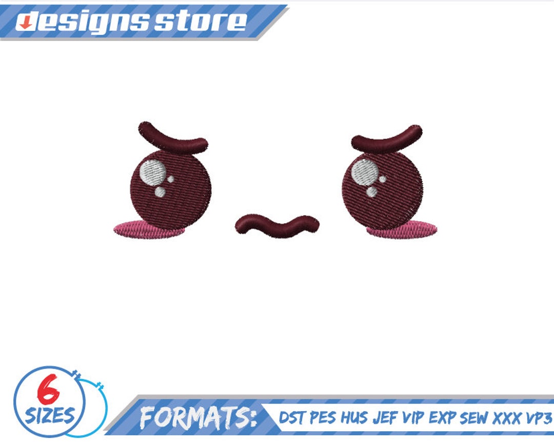 FACE EMBROIDERY DESIGN Cute Kawaii Face Embroidery Design Plushie Doll ...