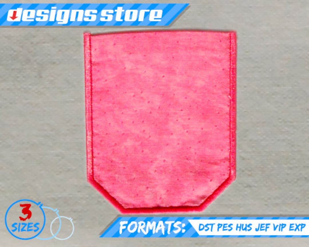 POCKET APPLIQUE Design, in the Hoop Embroidery Machine Designs ITH - Etsy