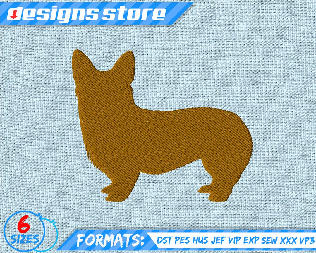 CORGI EMBROIDERY DESIGN, Dog Corgi Machine Embroidery Design, Dog Breed ...