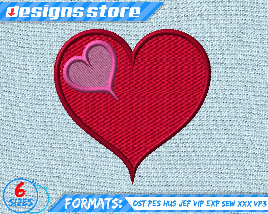 HEART EMBROIDERY DESIGN, Love Heart Machine Embroidery Design ...