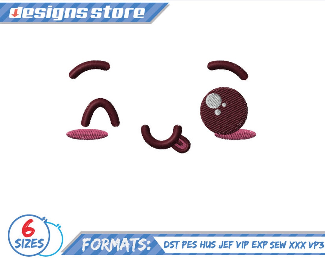 FACE EMBROIDERY DESIGN Cute Kawaii Face Embroidery Design Plushie Doll ...