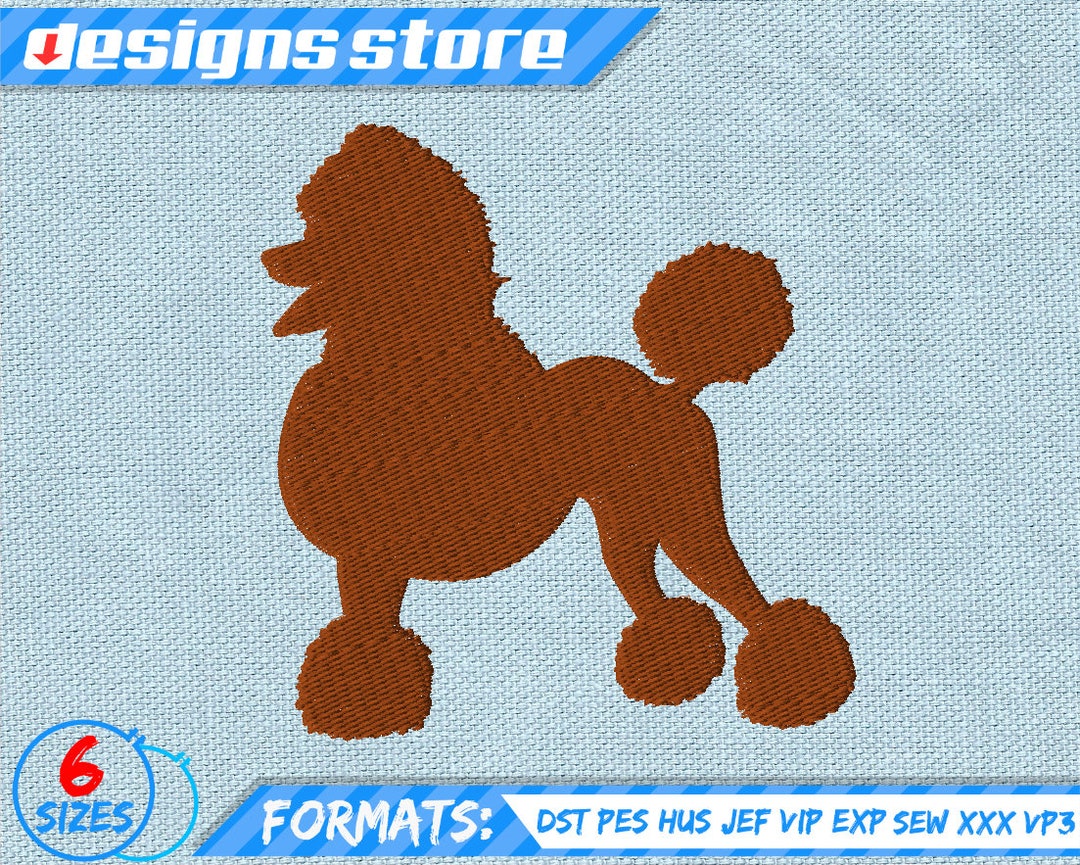 POODLE EMBROIDERY DESIGN, Dog Poodle Pet Machine Embroidery Design, Dog ...