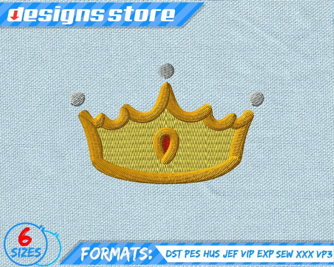 CROWN EMBROIDERY DESIGN, King Princess Tiara Machine Embroidery Design ...
